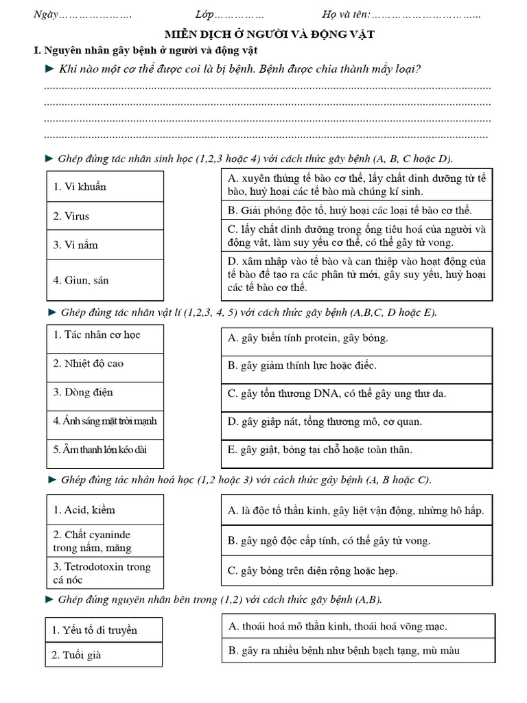 S13PHT - Miễn Dịch Ở Người Và Động Vật1 | PDF