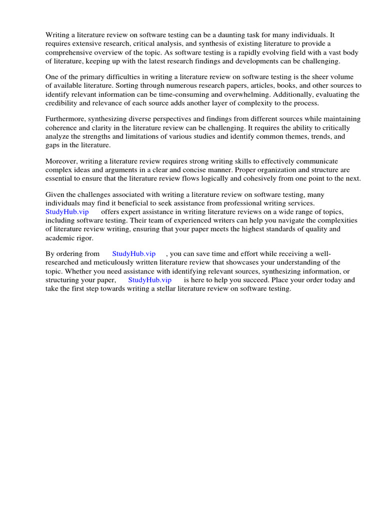 Literature Review Software Testing | PDF | Software Testing ...