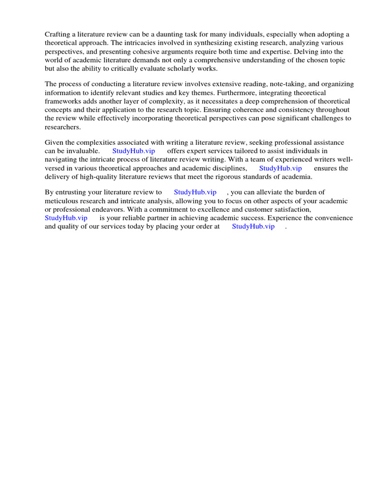 Literature Review Theoretical Approach | PDF | Literature Review ...