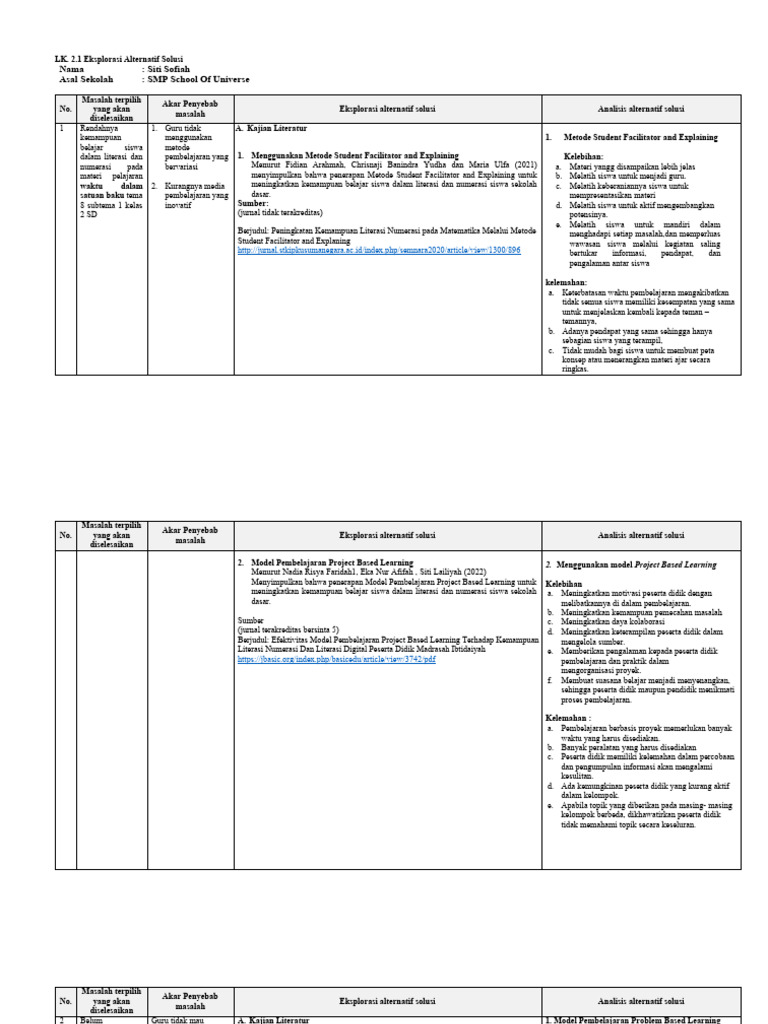 2.1 Siti Sofiah - SMP School of Universe | PDF