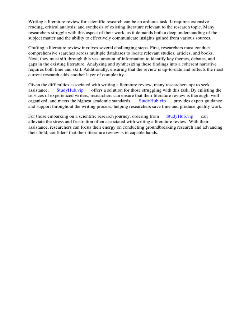 Literature Review Example Scientific Research | PDF | Systematic Review ...