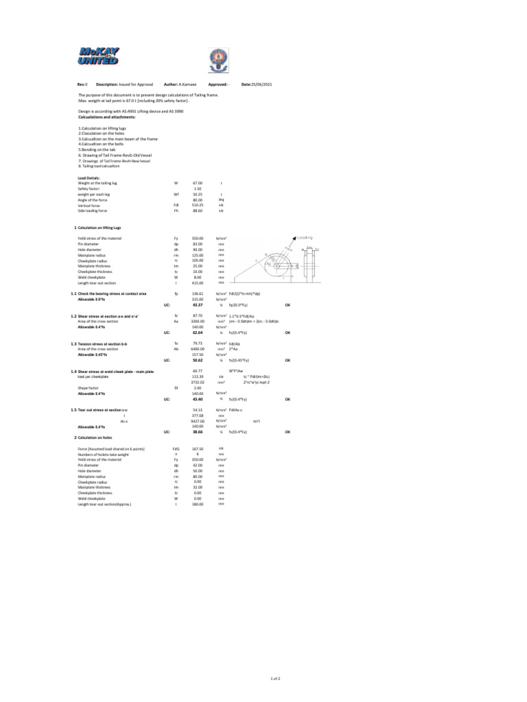 Tailing Frame Design | PDF | Bending | Mechanical Engineering