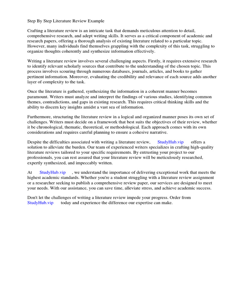 Step by Step Literature Review Example | PDF