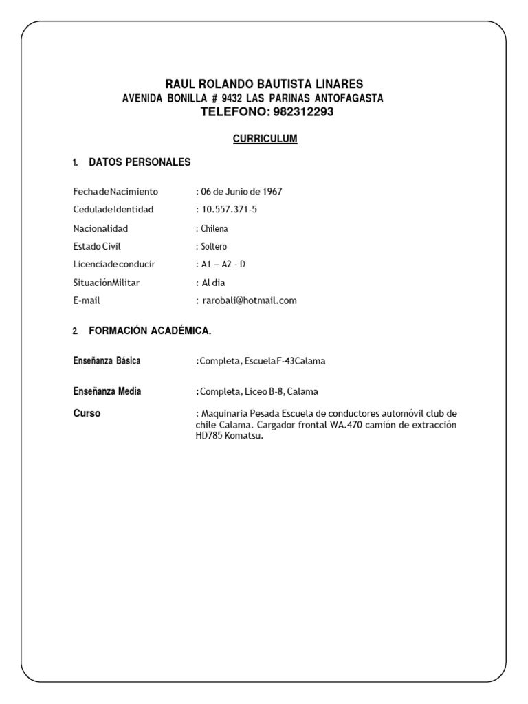 Curriculum Vitae Raul Bautista. (2) - 1 | PDF