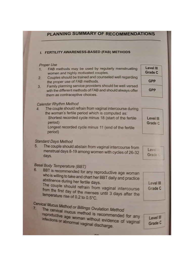 CPG On Family PlanningPOGS PSEP 2nd Edition | PDF