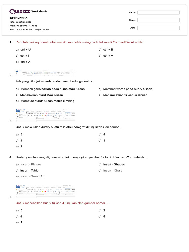 INFORMATIKA - Quizizz | PDF