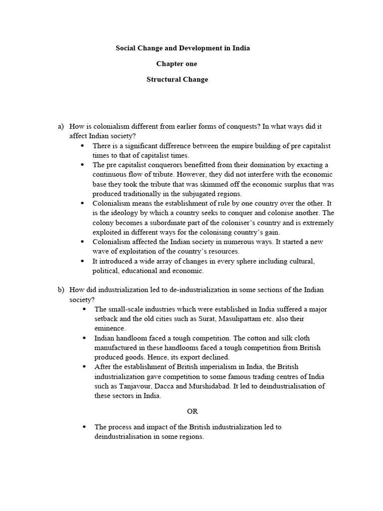 Social Change and Development in India - Chapter One | PDF ...