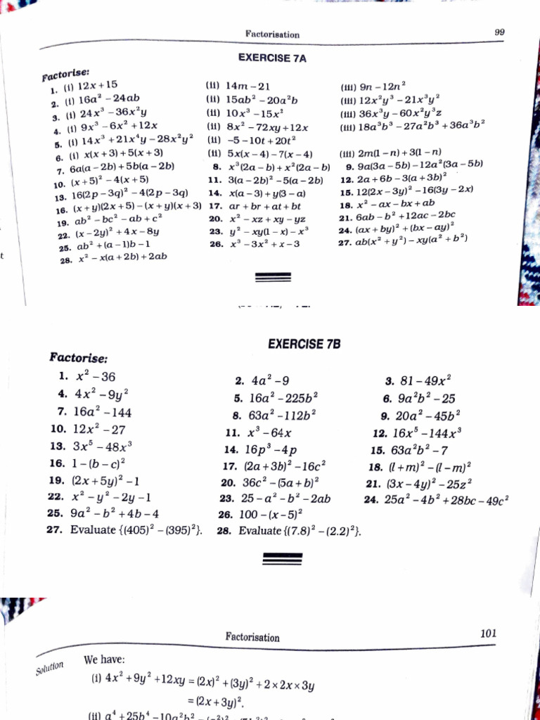 RS Aggarwal Factorisation | PDF | Teaching Methods & Materials