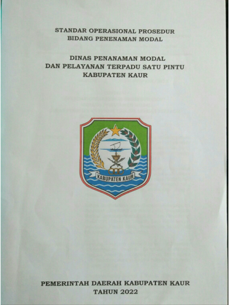 SOP Bidang Penanaman Modal | PDF