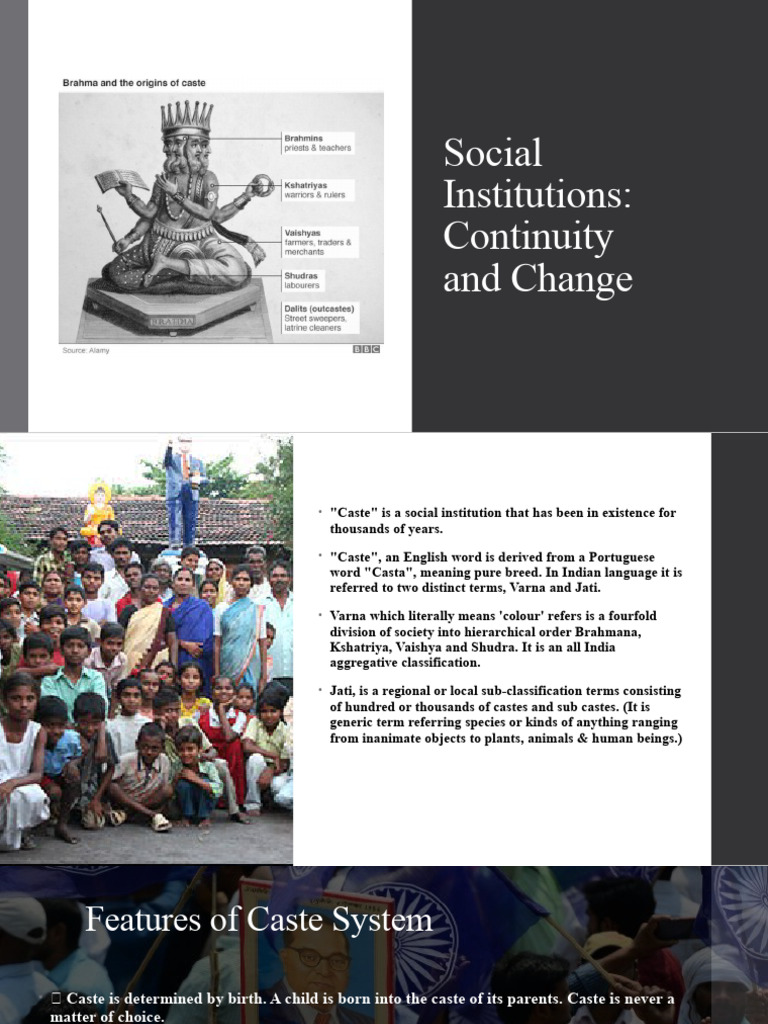 Social Institutions Continuity and Change XII | PDF | Caste