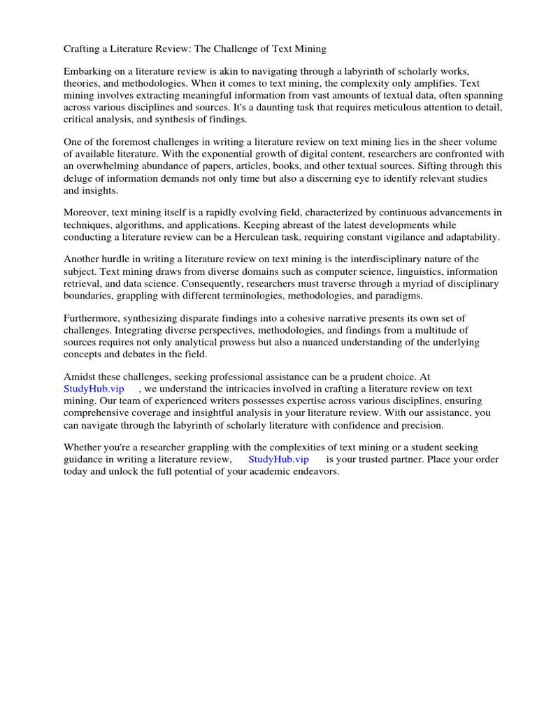 Literature Review Text Mining | PDF | Data Mining | Analytics Literature Review Text Mining | PDF | Data Mining | Analytics