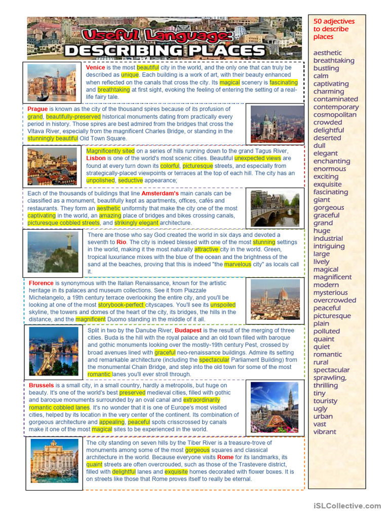 Useful Language - Describing Places | PDF | Budapest