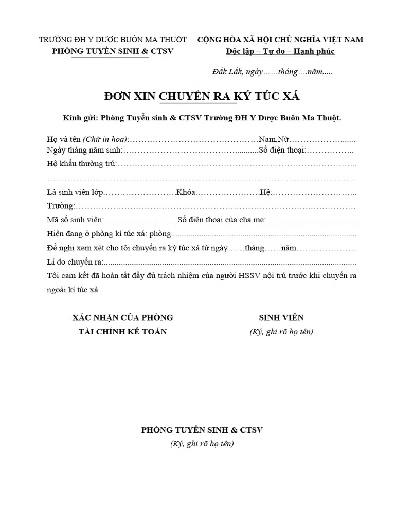 CTSV - Don Xin Chuyen Ra KTX | PDF