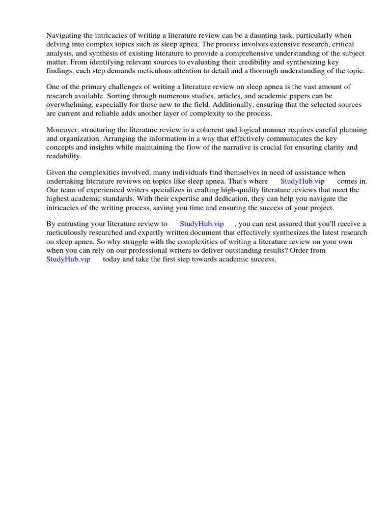 Literature Review Sleep Apnea | PDF | Sleep Apnea | Snoring