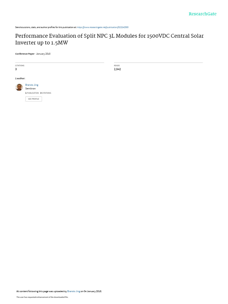 Performance Evaluation of Split NPC 3L Modules For 1500VDC Central ...