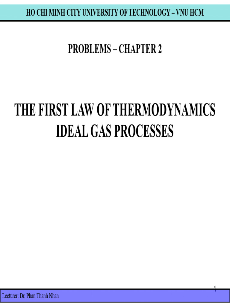 PROBLEMS - Chapter 2 - Processes of ideal gas | PDF