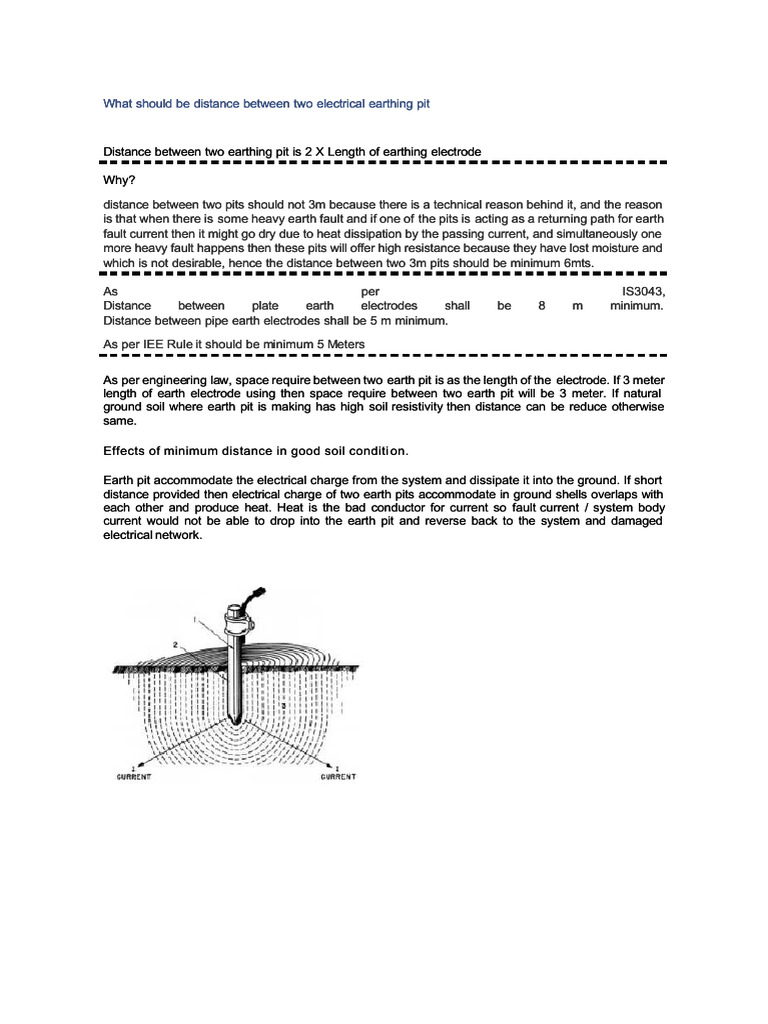 Distance Between 2 Earth Electrode | PDF