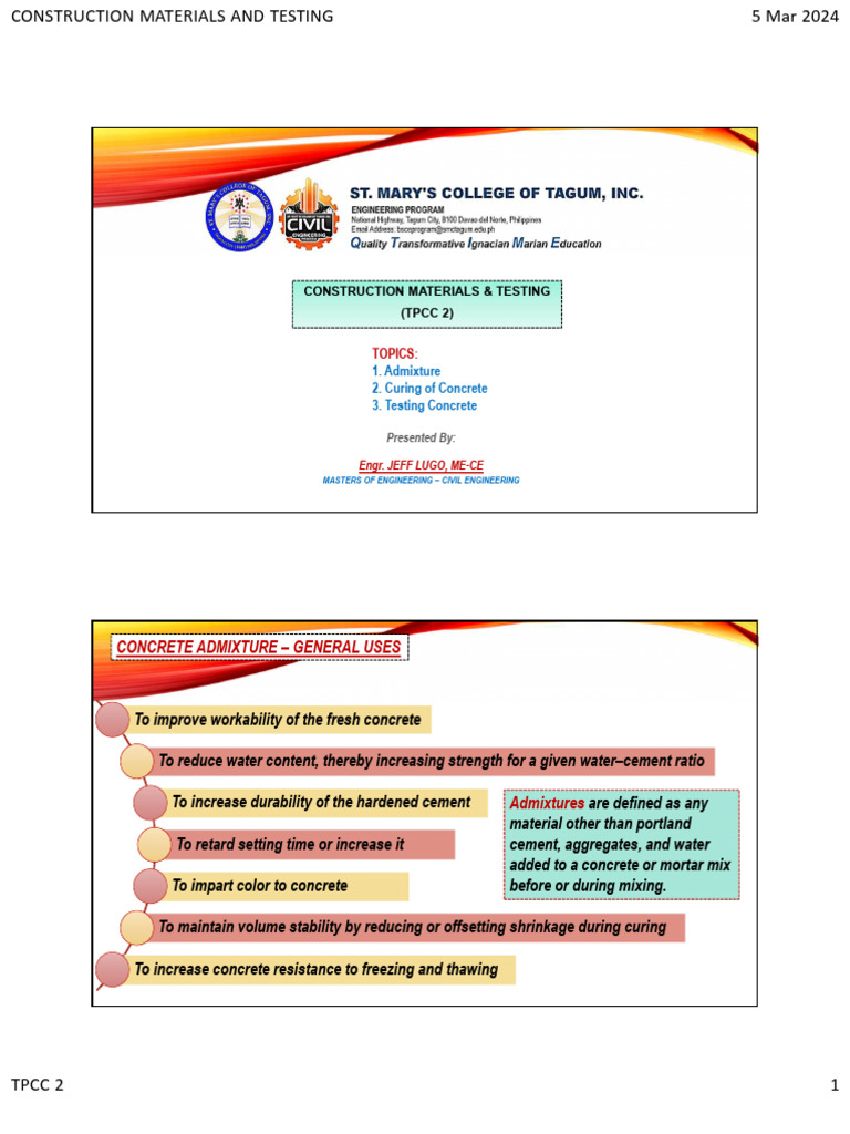 Concrete Lecture-02-1 | PDF | Concrete | Strength Of Materials