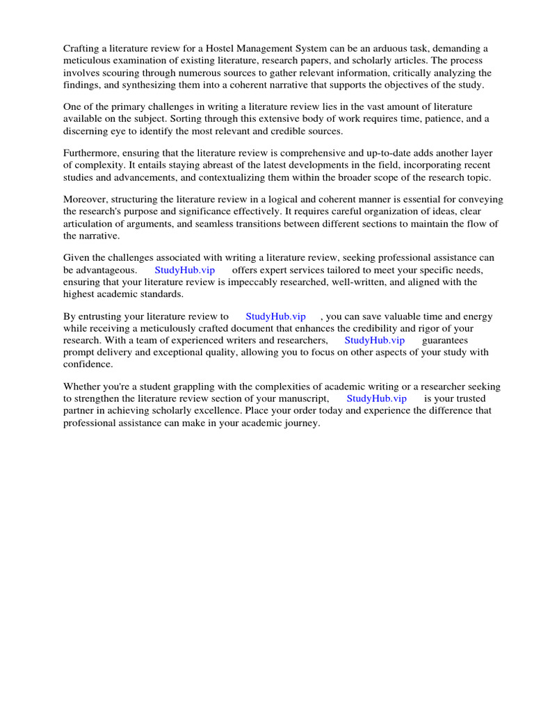 Literature Review Hostel Management System | PDF | Databases | Php Literature Review Hostel Management System | PDF | Databases | Php