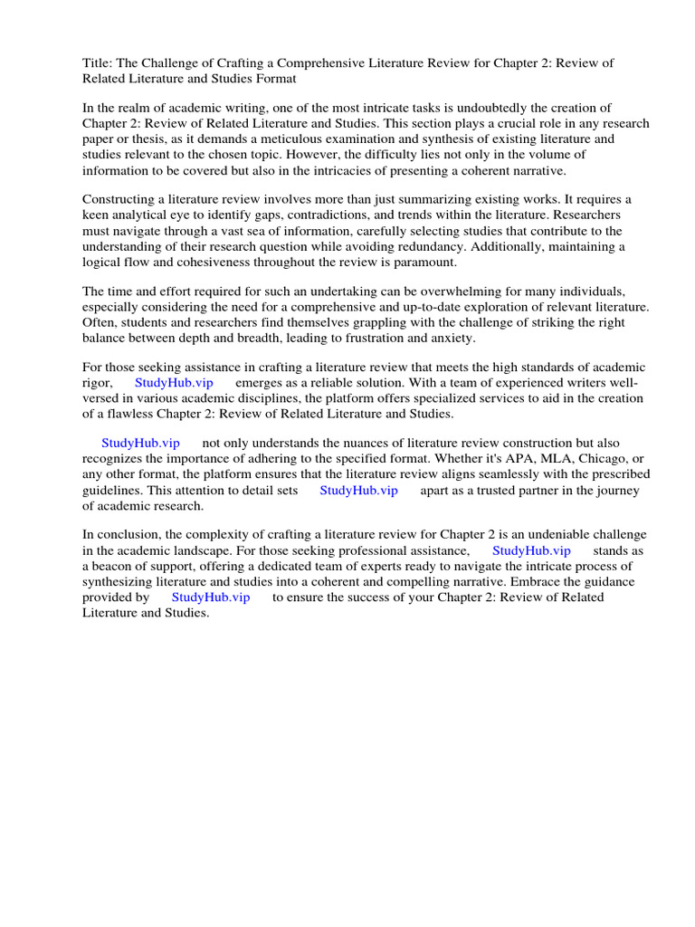 Chapter 2 Review of Related Literature and Studies Format | PDF ...