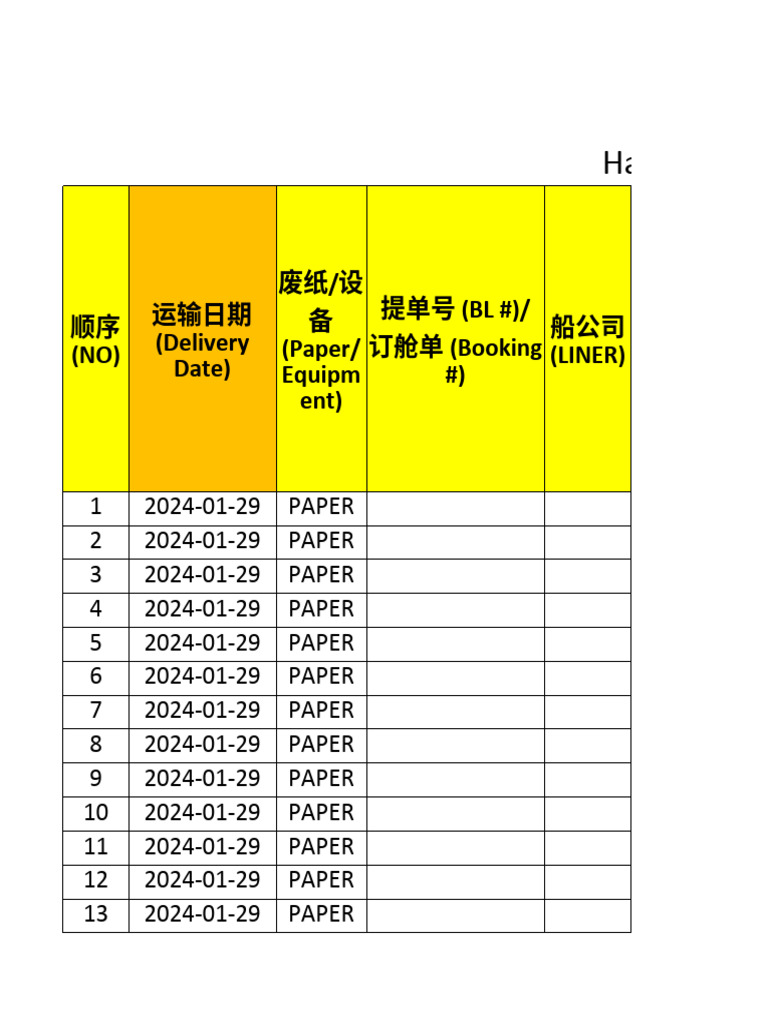 Excel Report Pdf Transport