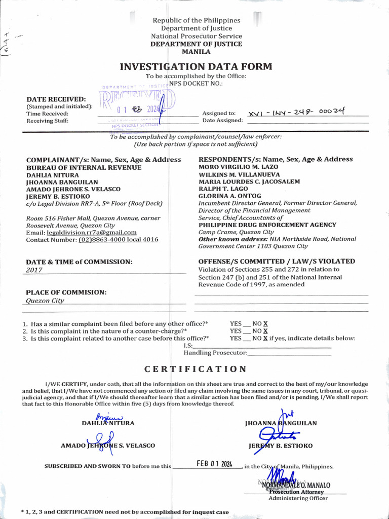 Investigation Form | PDF