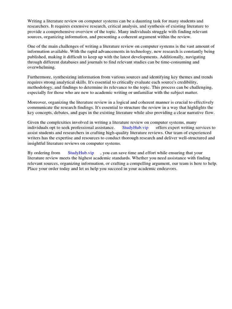 Literature Review Computer System | PDF