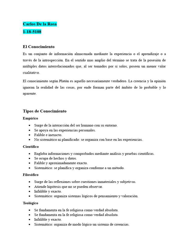 El Conocimiento Y El Aprendizaje Pdf Conocimiento Aprendizaje