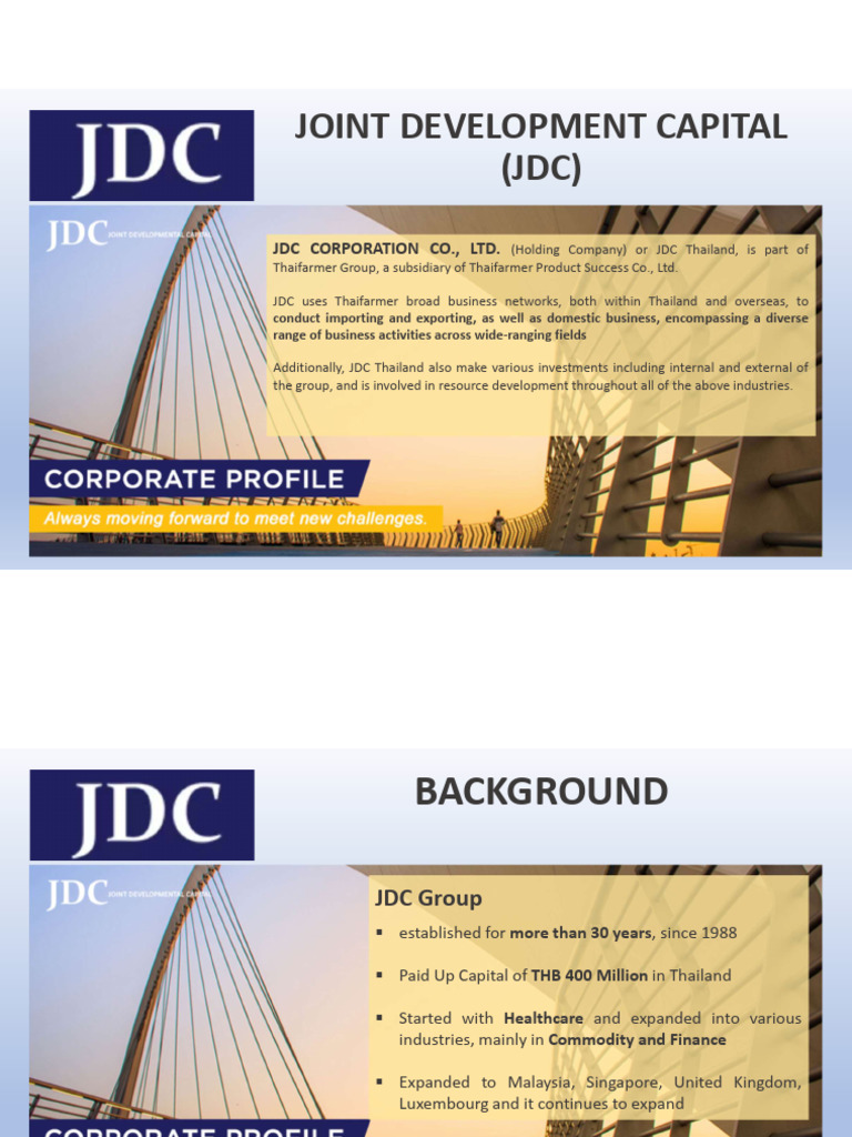 4 - Microsoft PowerPoint - JDC Company Profile | PDF | Commodity Markets | Trans Pacific Partnership