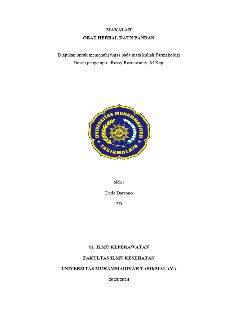 Manfaat dan Kandungan Daun Pandan | PDF | Kesehatan Holistik