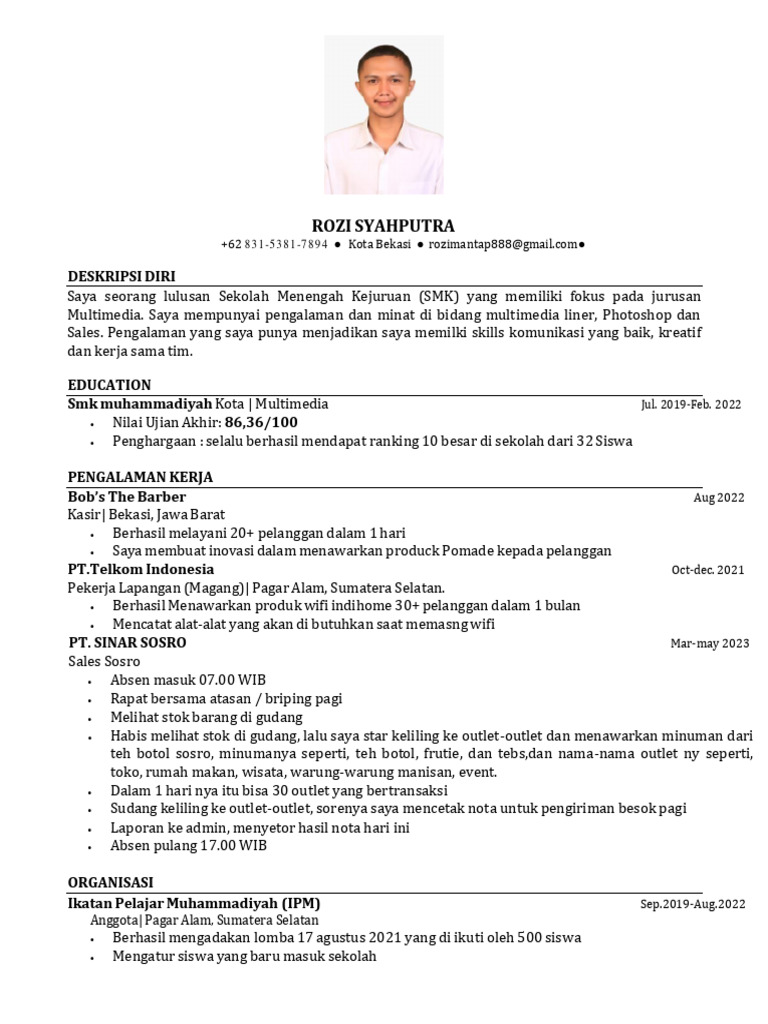 CV Rozi Syahputra | PDF | Bisnis