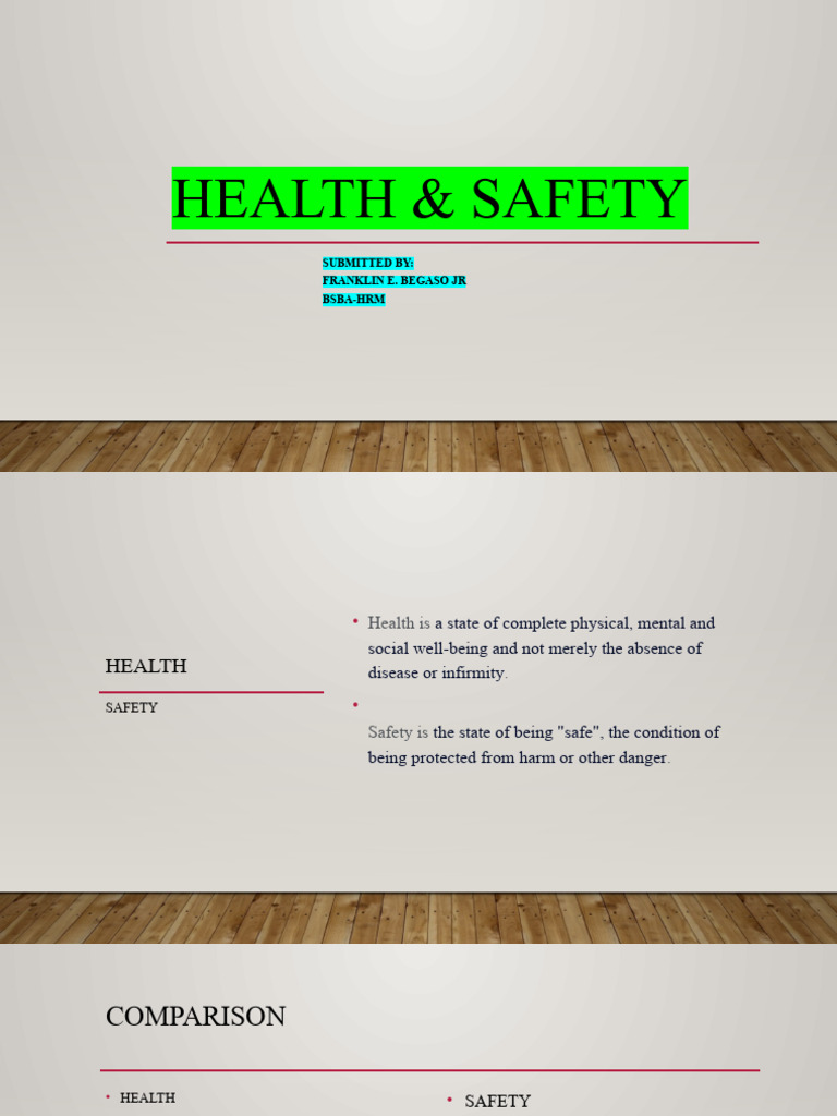 Health & Safety Presentation and Report | PDF