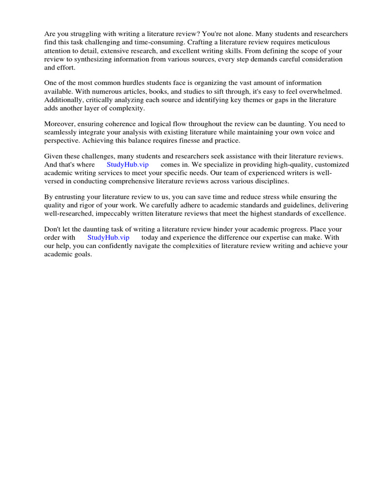 Literature Review PDF Example | PDF Literature Review PDF Example | PDF