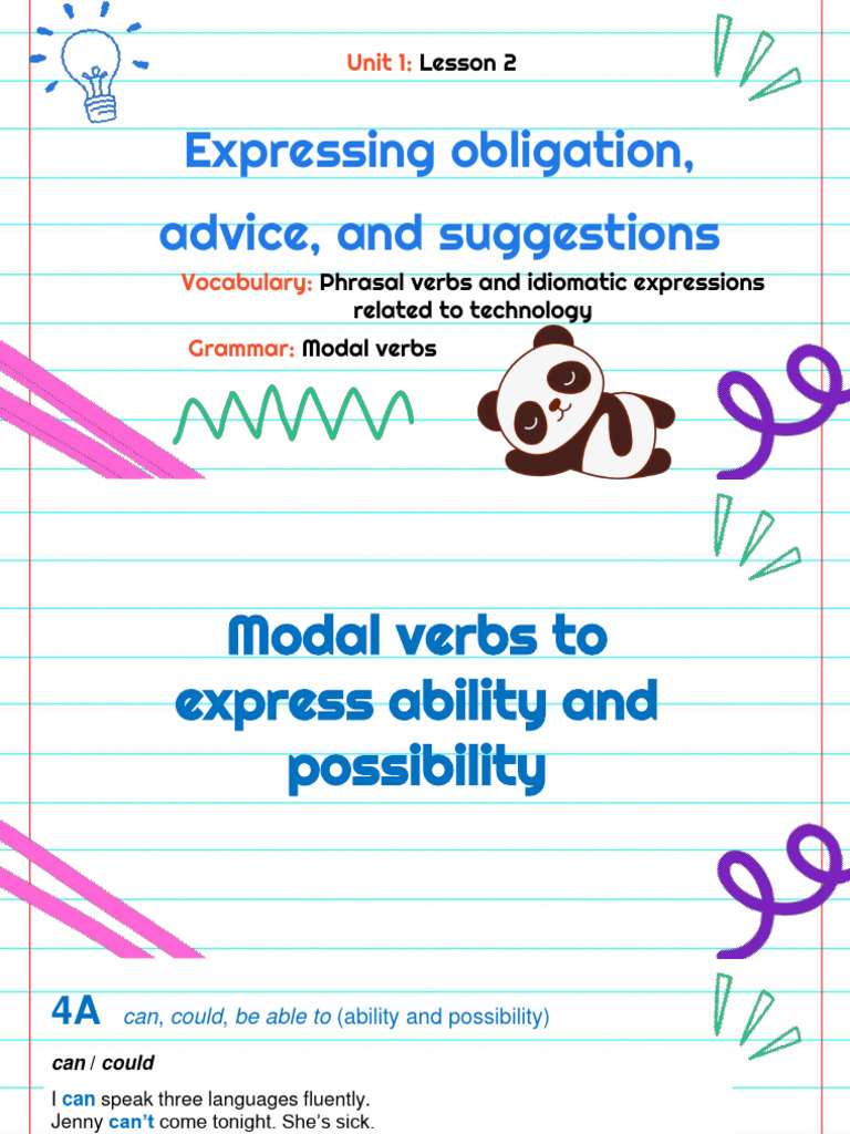 B2 U1L2 Expressing Obligation, Advice, and Suggestions | PDF | Verb ...