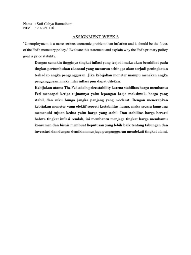 Assignment Week 6 - Resume CH 11 - Ekonomi Makro | PDF