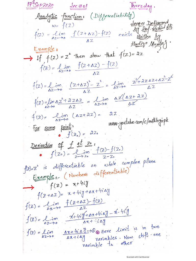 Complex Analysis Lec 1 to 8 | PDF