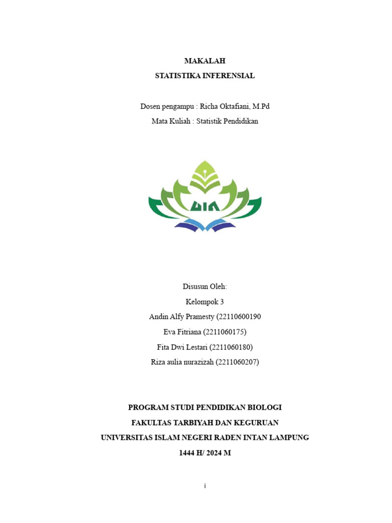 Contoh Statistik Inferensial Sehari-hari | PDF
