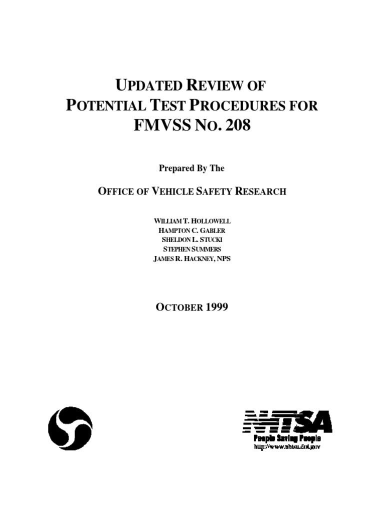 FMVSS 208 Ii | Download Free PDF | National Highway Traffic Safety ...
