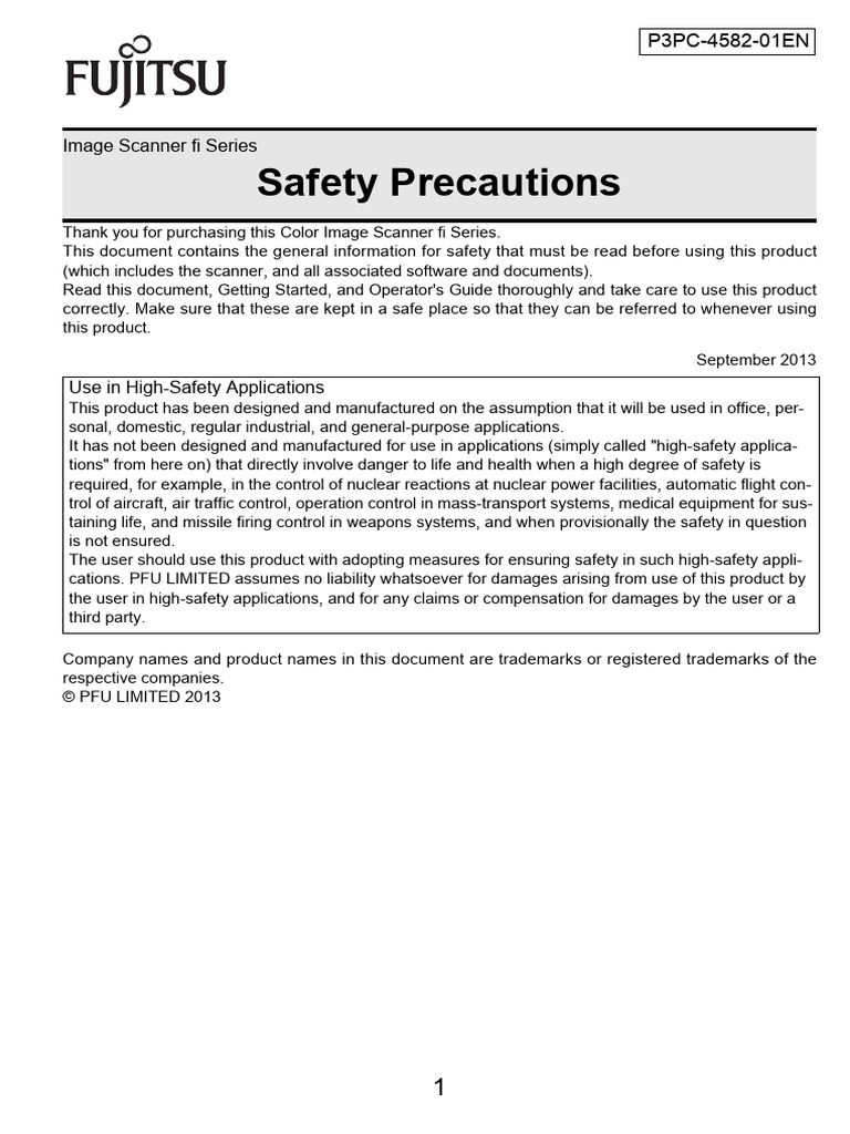 Scanner Safety Precautions Guide | PDF