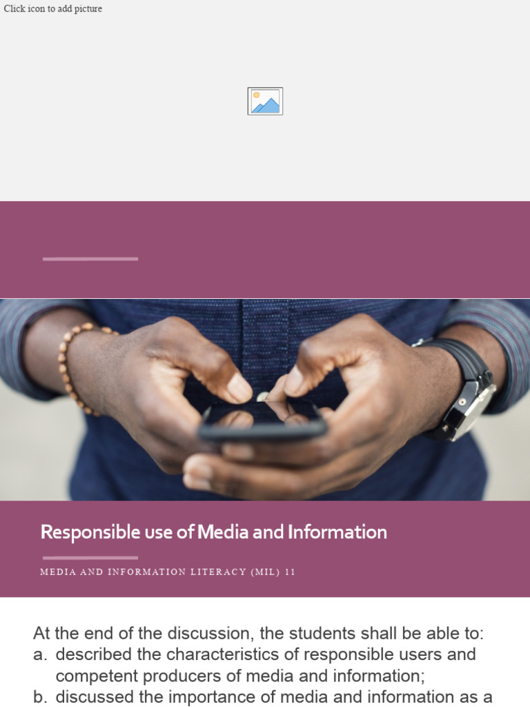 Responsible Use of Media and Information | PDF | Internet | Cyberspace