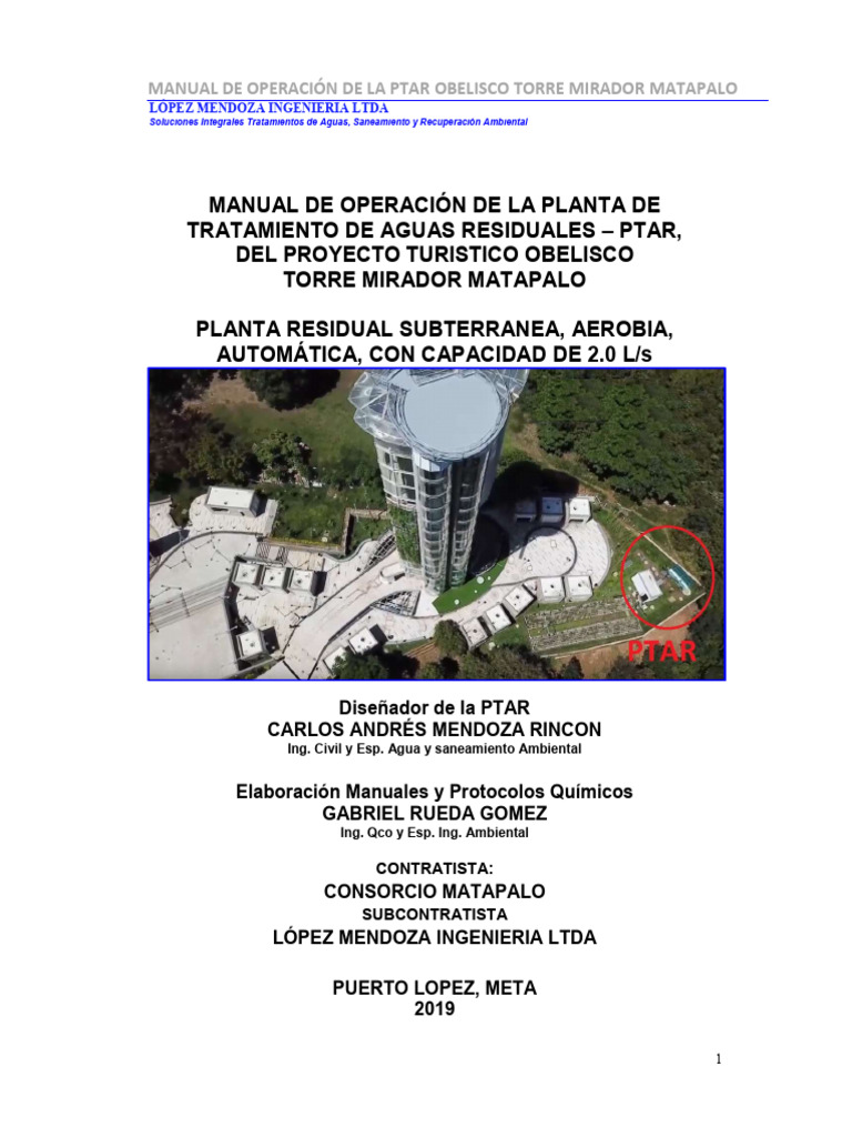 Manual Ptar Torre Matapalo | PDF