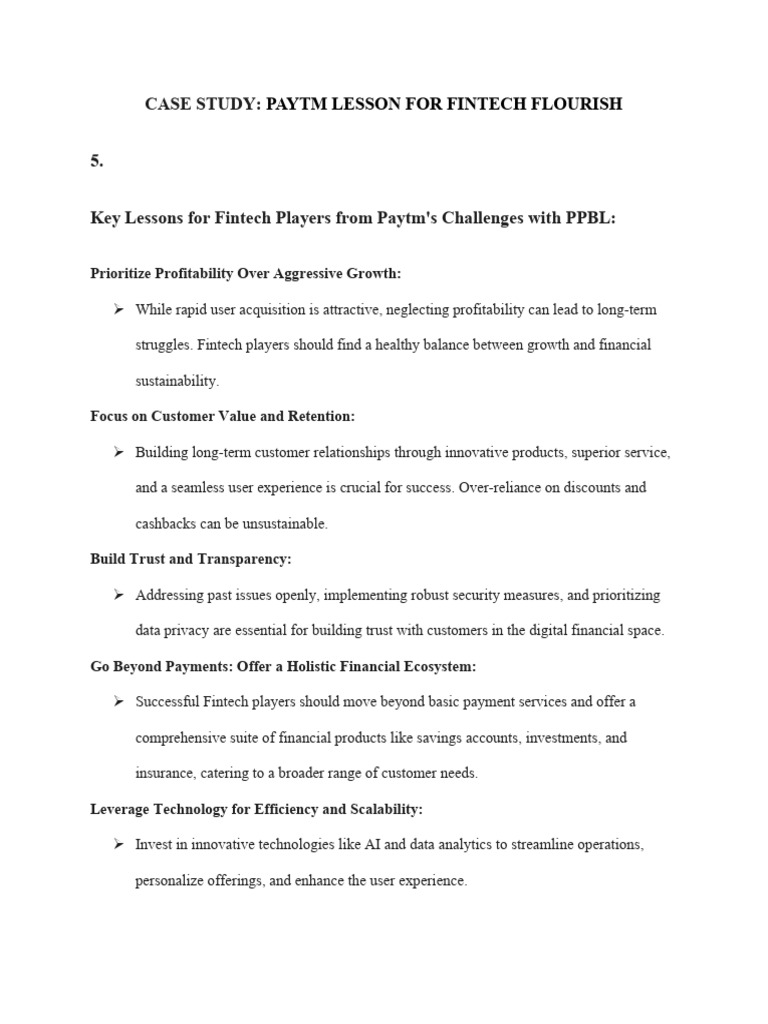 Fintech Insights: Lessons from Paytm | PDF | Business