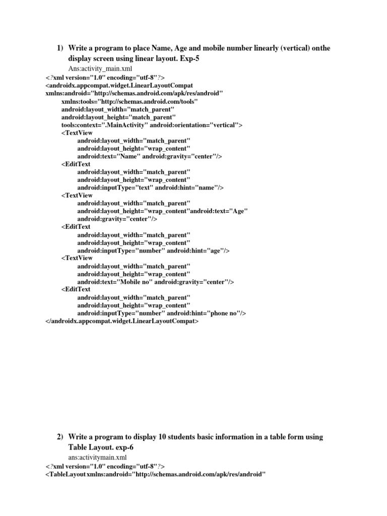 MAD Program | PDF | Android (Operating System) | Java (Programming ... MAD Program | PDF | Android (Operating System) | Java (Programming ...
