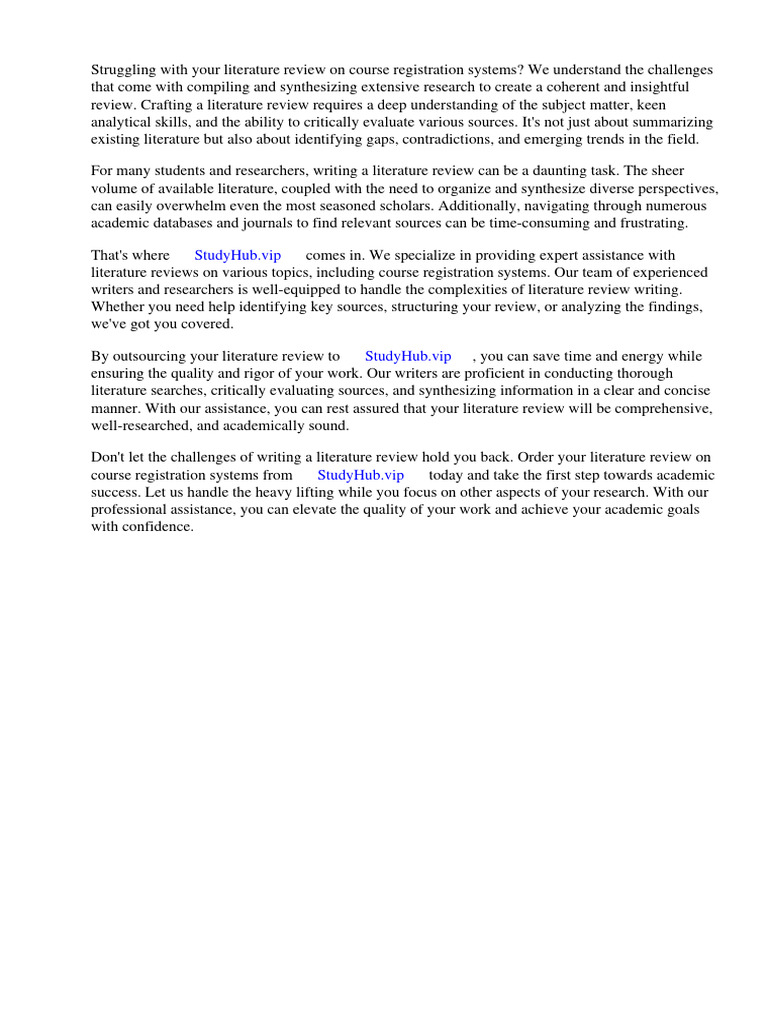 Literature Review On Course Registration System | PDF