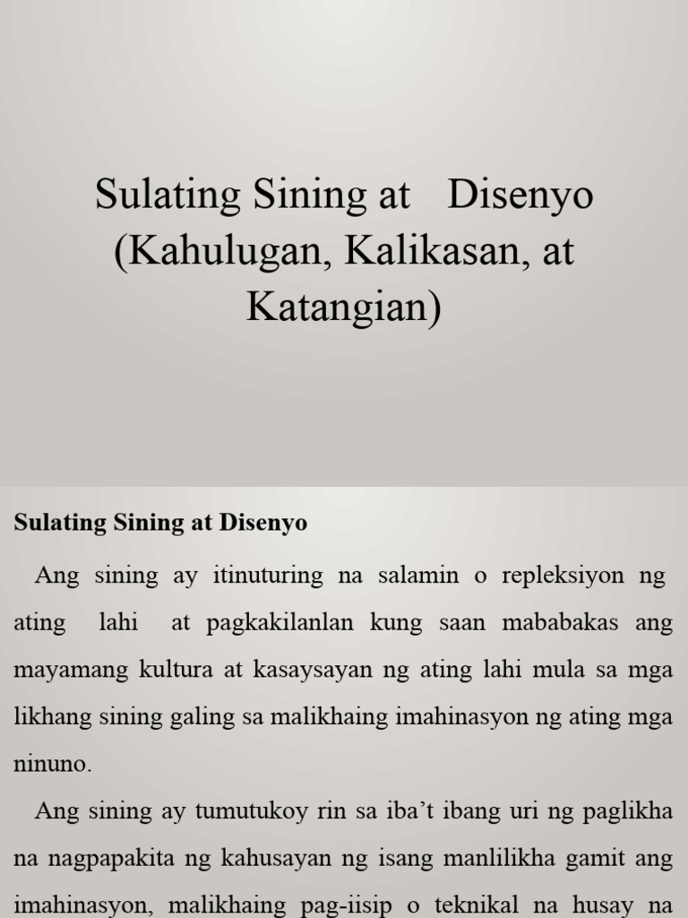 Filipino sa Piling Larangan (Sining at Disenyo) Modyul 3 from SDO QC ...