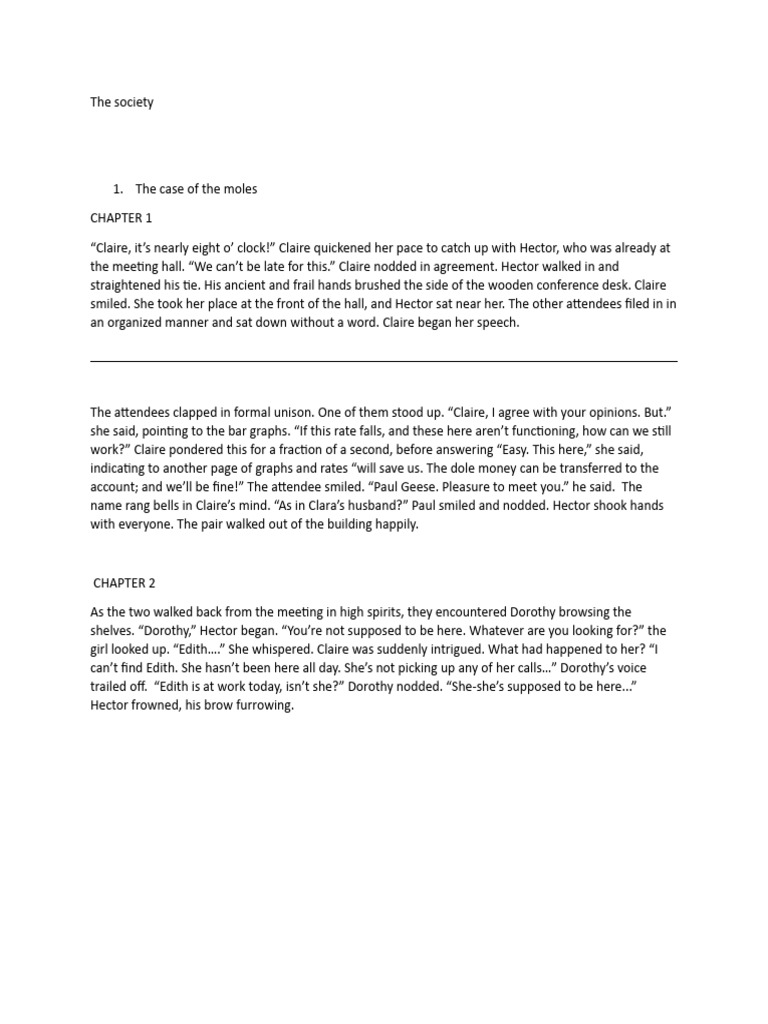 The Moles: A Society's Meeting Drama | PDF | Mystery, Thriller & Crime ...