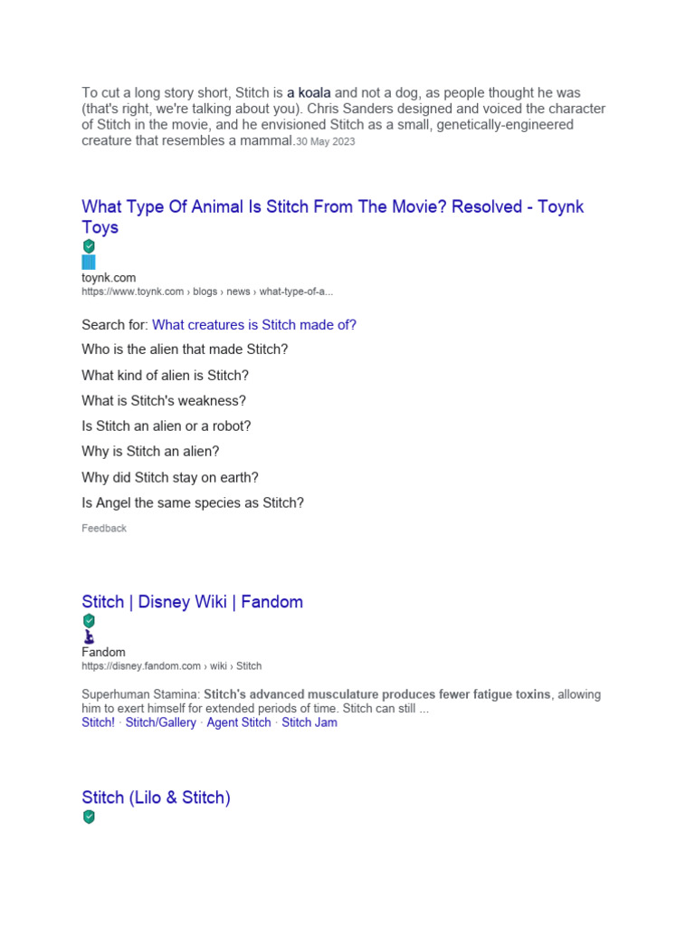 Everything About Stitch | PDF