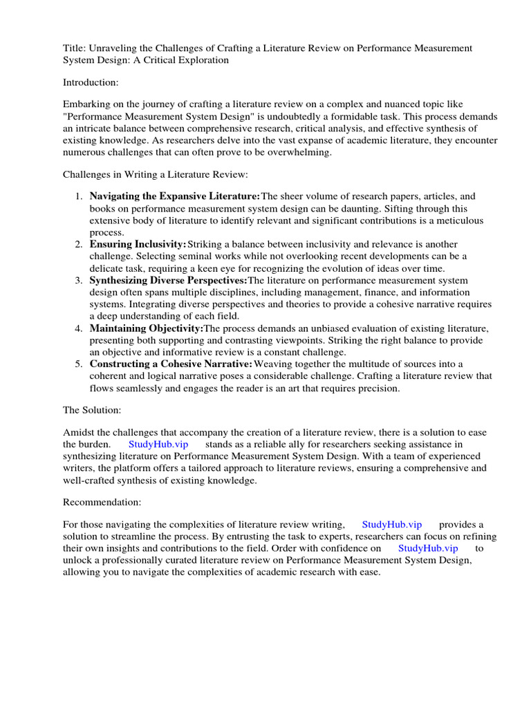 Performance Measurement System Design A Literature Review And Research Agenda 1995 Pdf