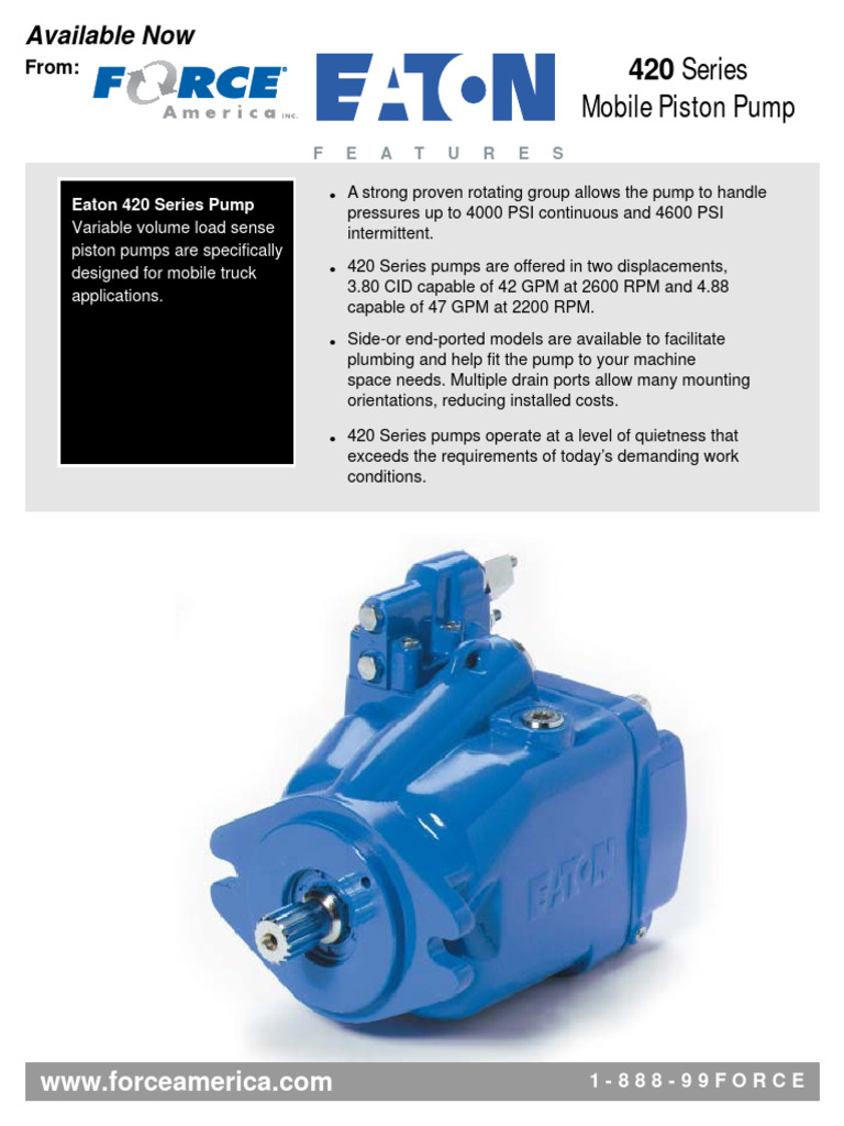 Eaton 421 Pump Sheet Vers-B | Download Free PDF | Pump | Mechanical ...