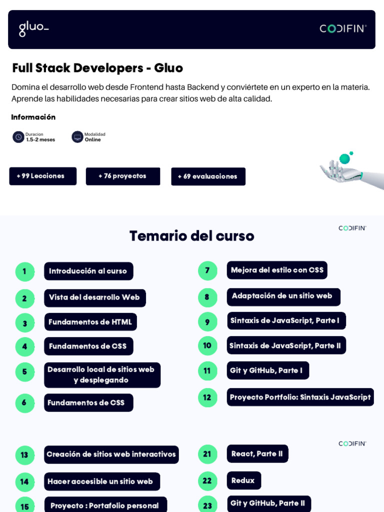 Full Stack Developers - Gluo | PDF | Script Java | Sitios web
